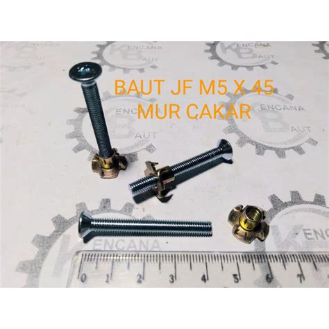 Jual BAUT JF M5 X 45 MM GALVANIS DAN MUR CAKAR BAUT SPEAKER KUNCI