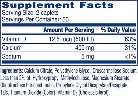 Citracal Calcium Citrate Petites Wvitamin D Tablets 100 Ct 5 Pack