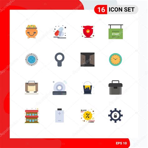 16 Iconos Creativos Signos Y Símbolos Modernos De Globo Razas
