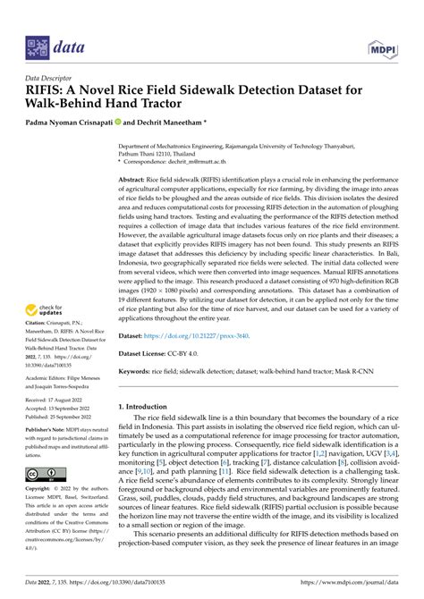 Pdf Rifis A Novel Rice Field Sidewalk Detection Dataset For Walk