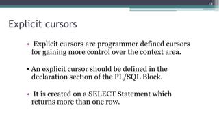Cursors PPTX Databases Computer Software And Applications