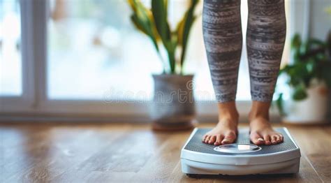 Close Up Of A Woman Standing On A Scale Stock Image Image Of Close Measuring 327454155