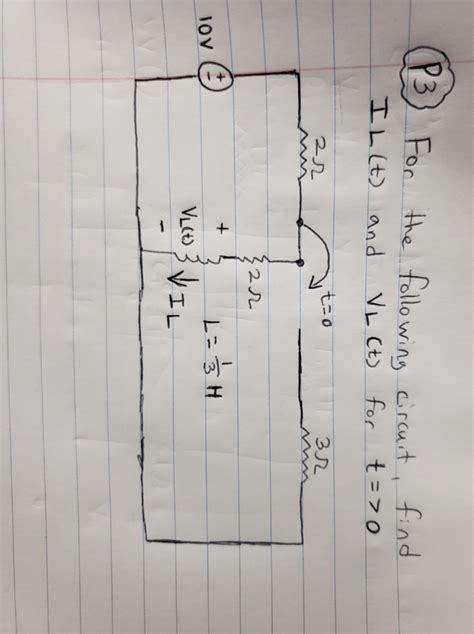 Solved For The Following Circuit Find IL T And VL T For T Chegg Com