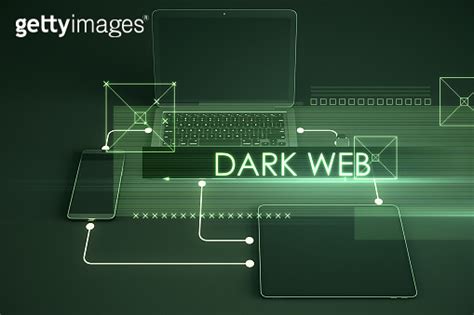 Abstract Dark Web Text Over Devices On Blurry Background Hacker And Attack Concept Double