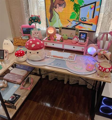 30 Cutest Desk Setups For A Fun Workspace Cute Desk Cozy Desk Small Game Rooms