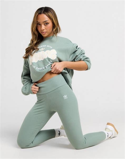 Green Adidas Ribbed Leggings Jd Sports