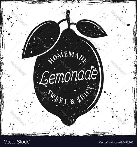 Lemon Silhouette With Text Homemade Lemonade Vector Image
