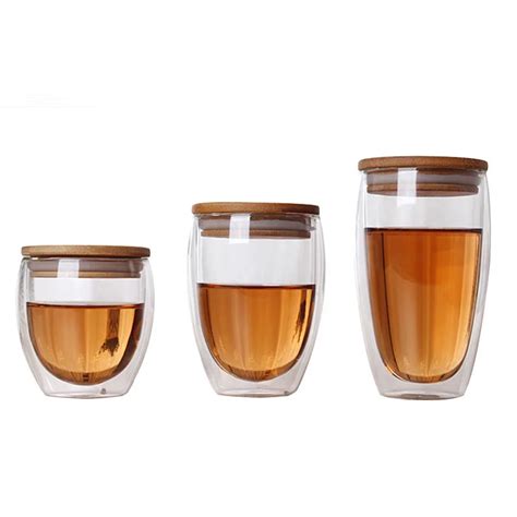 Double Wall Glass Tea Cup Coffee Mugs Transparent Insulation Glasses