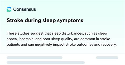 Stroke During Sleep Symptoms Consensus Academic Search Engine