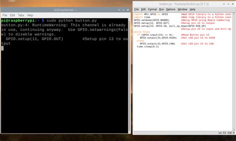 lab1 — [m2 1] — python gpio control raspberry pi3 model b by puwanat