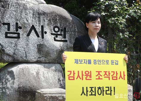 전현희 국민권익위원장 감사원 앞 팻말시위 일요신문