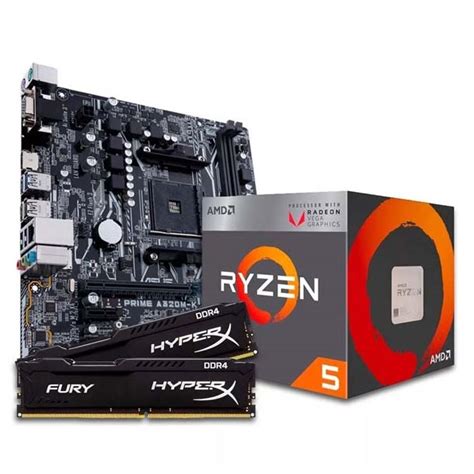 COMBO AMD RYZEN 5 2400G A320 8GB 2X4GB ASUS