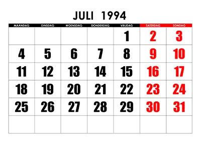 Kalender 1994