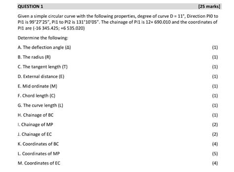 Solved Given A Simple Circular Curve With The Following Chegg