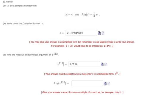 Solved Marks Let Z Be A Complex Number With Z And Chegg