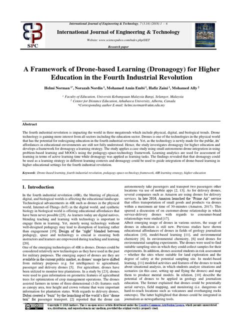 A Framework Of Drone Based Learning Dron Pdf Unmanned Aerial Vehicle Learning