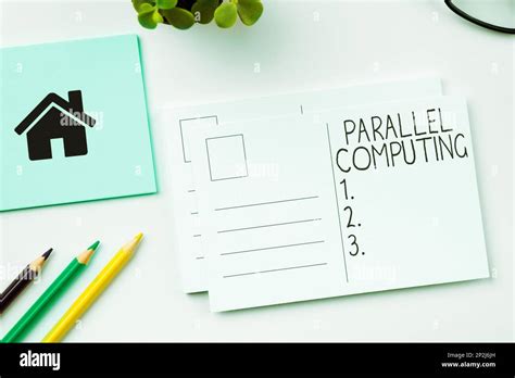Conceptual Display Parallel Computing Business Idea Simultaneous Calculation By Means Of