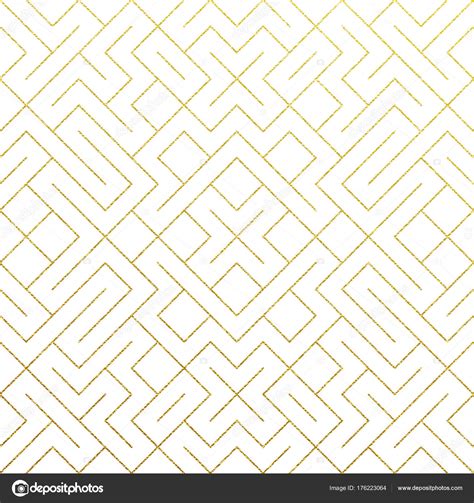 Golden Abstract Geometric Pattern Background With Gold Glitter Mesh