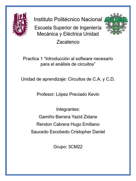 Reporte De La Practica 1 Pdf