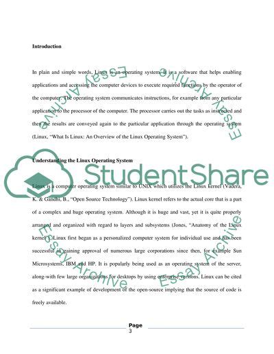 Linux Operating System Research Paper Example Topics And Well Written Essays Words