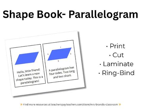 Shape Book Parallelogram By Mrs Brandis Classroom Tpt