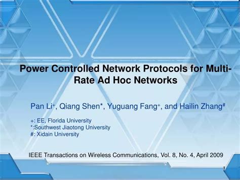 ppt power controlled network protocols for multi rate ad hoc networks