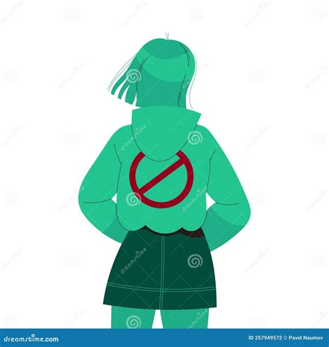 Woman Exploitation In Business Minimal Illustration Symbol Of