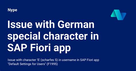 Issue With German Special Character In Sap Fiori App Default Settings