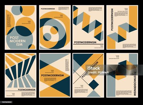 작품 포스터는 웹 배경 포스터 아트 디자인 잡지 전면 페이지 하이테크 인쇄 커버 아트 워크에 유용한 대담한 기하학적 모양의 벡터 추상적 인 동적 기호의 포스트 모던 영감을