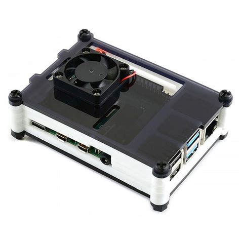 Onpadru Черно белый акриловый корпус для Raspberry Pi 4 с охлаждающим вентилятором Цена 490