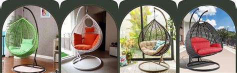 A Craft Single Seater Hammock Swing Chair With Stand And Cushion For Patio Balcony Garden