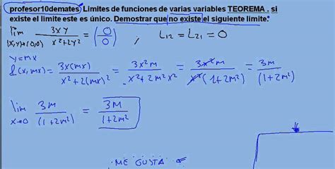 límites 10 funciones de varias variables ejercicio resuelto parte 2