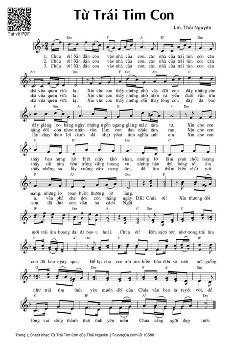 [sheet] Trái Tim Chúa Và Trái Tim Con Pdf Lời And Hợp âm Nốt Nhạc