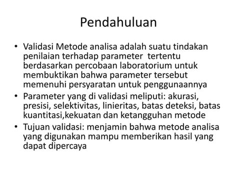 Pertemuan Ke 7 Validasi Metode Analisa Pptx