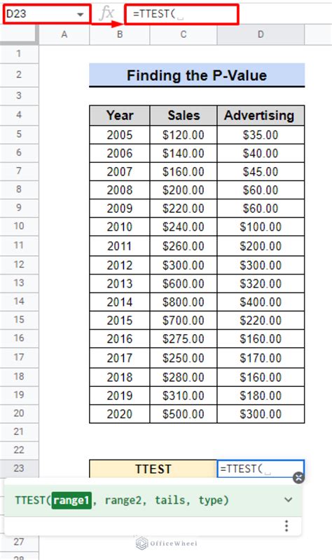 How To Find P Value In Google Sheets With Quick Steps