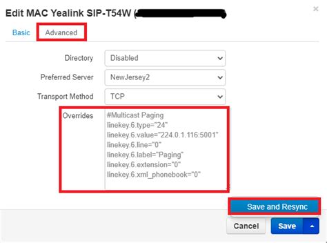 Yealink Multicast Paging Setup