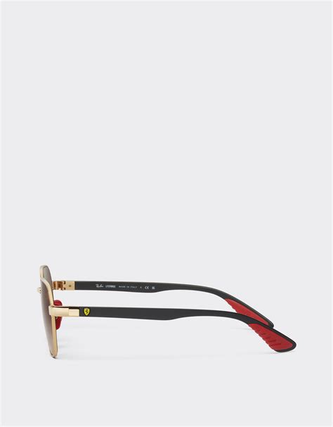 Ray Ban For Scuderia Ferrari 0rb3794m Gold Tone Sunglasses With