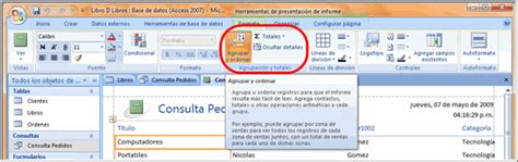 Access 2007 Agrupar Registros En Un Informe
