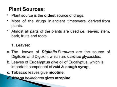 Sorces Of Crude Drugs Ppt