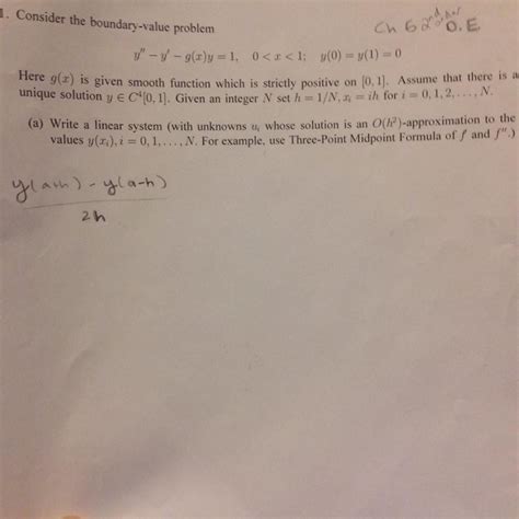 Consider The Boundary Value Problem Y Y Gxy