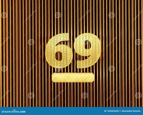 Number 69 Number Sixty Nine With Small Holes Stock Illustration
