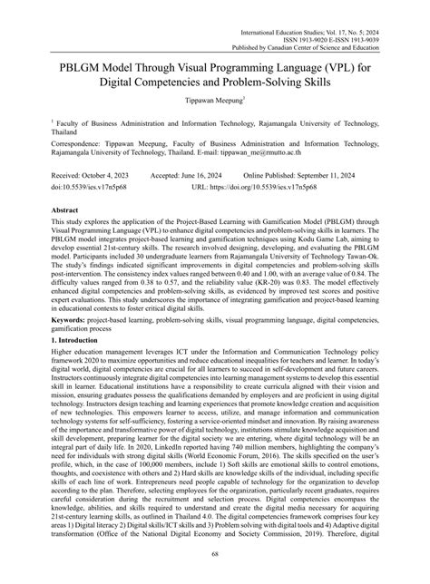 Pdf Pblgm Model Through Visual Programming Language Vpl For Digital