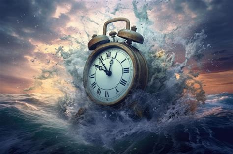 Premium AI Image The Sinking Clock A Symbol Of Global Warming Rising