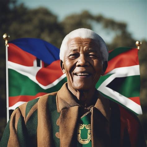 Premium Ai Image Nelson Mandela South Africa Flag Style Digital Art