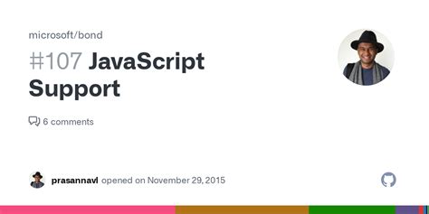javascript support · issue 107 · microsoft bond · github