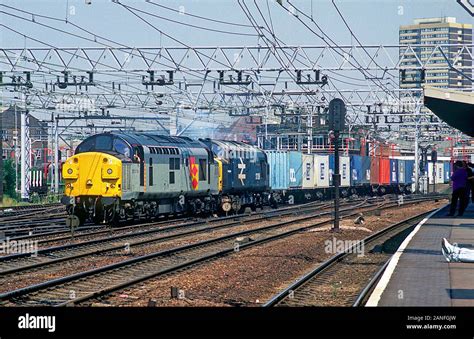 A Pair Of Class 37 Diesel Locomotives Numbers 37079 And 37358 Double