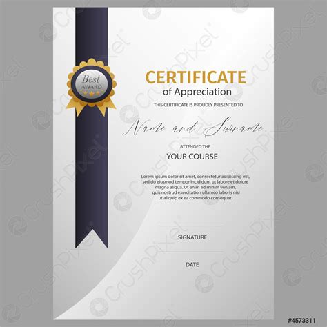 Certificate Of Appreciation Template Vector Illustration Stock Vector