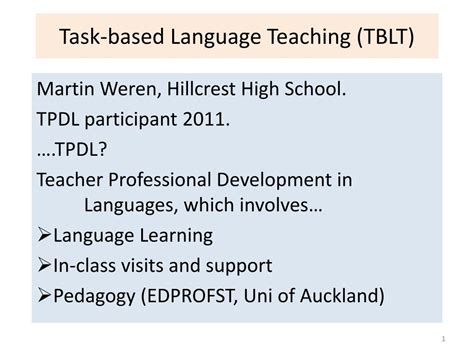 Ppt Task Based Language Teaching Tblt Powerpoint Presentation Free