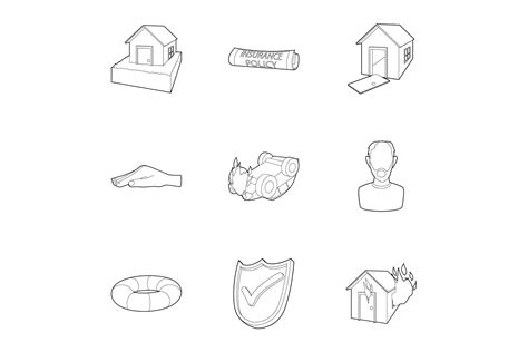 Incident Icons Set Outline Style Graphic By Ylivdesign · Creative Fabrica