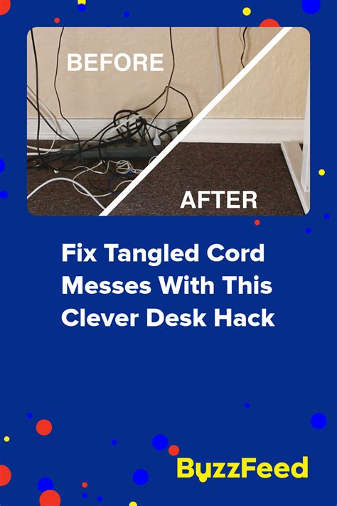 Fix Tangled Cord Messes With This Clever Desk Hack Desk Hacks Mess Hacks